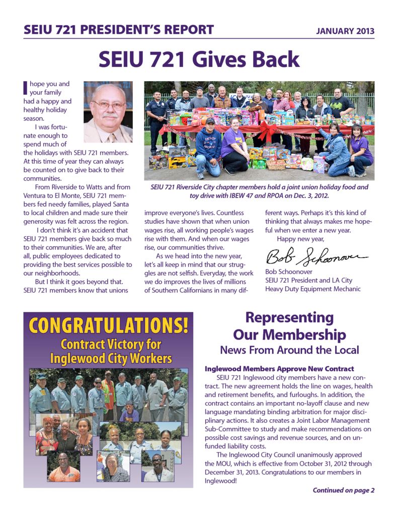 January 2013 - SEIU Local 721