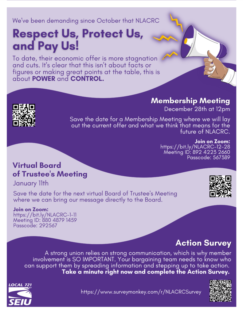 Ways to take action at NLACRC - SEIU Local 721